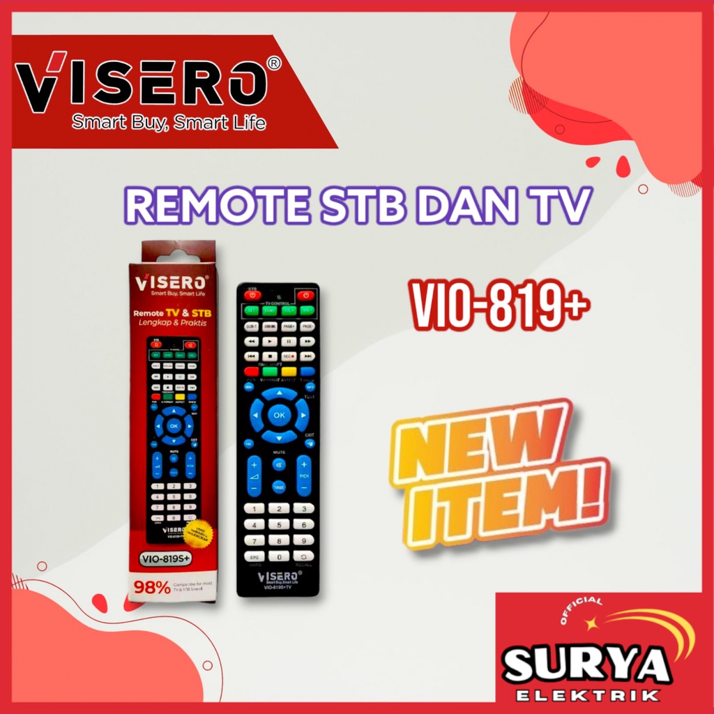 Jual Remote STB Dan TV VISERO VIO 819 Plus Set Top Box Receiver TV ...