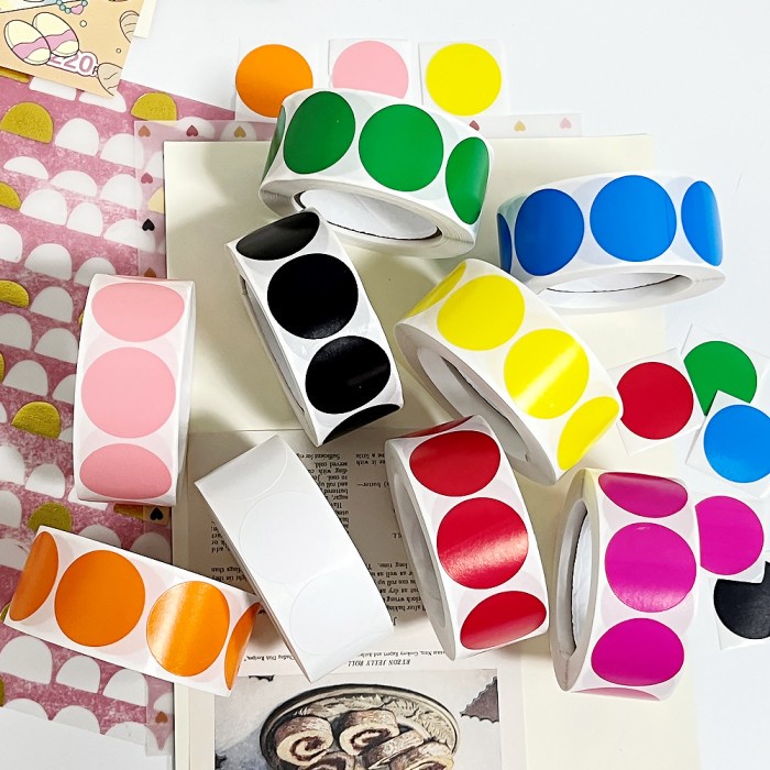 Jual 500pcs/roll Sticker Bundar Label Dot Warna 2,5 cm Stiker Marker ...