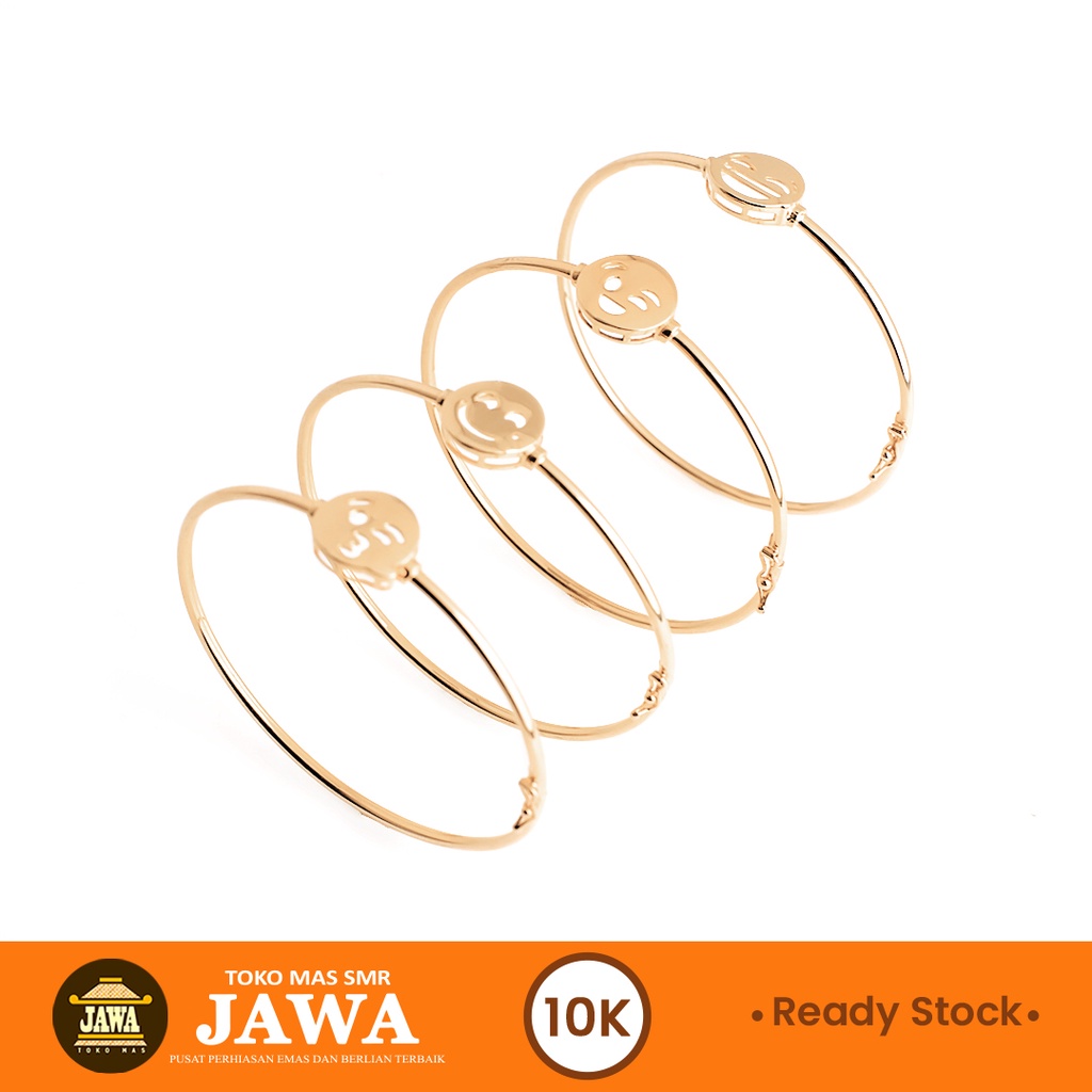 Jual COD- Gelang Bangle Emas Emoji Kadar 10K Toko Mas Jawa | Shopee ...