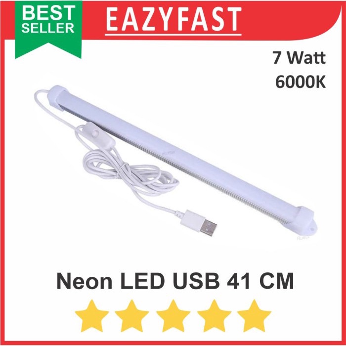 Jual Lampu Meja Baca Neon LED Strip USB 40cm Portable Magnet Tempel 5V ...