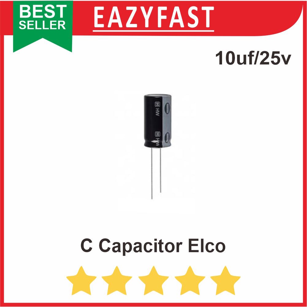 Jual C Capacitor Elco 10uf / 25v 10uf/25v 25 volt Kapasitor Elko | Shopee Indonesia