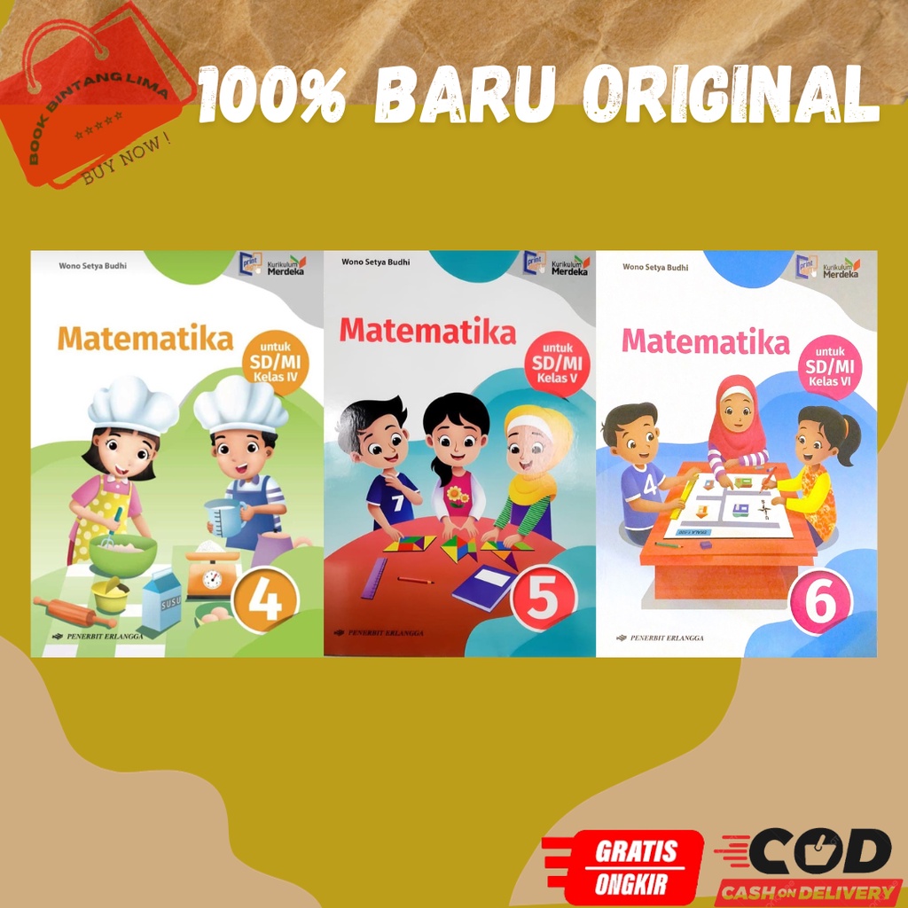 Jual MATEMATIKA SD/MI Kelas 1 2 3 4 5 6 Penerbit Erlangga - Kurikulum Merdeka - Wono Setya Budhi ...