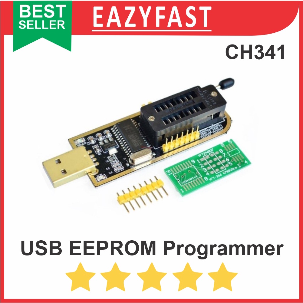 Jual USB EEPROM Programmer IC Bios Flash ROM Program Eprom 24 25 CH341 ...