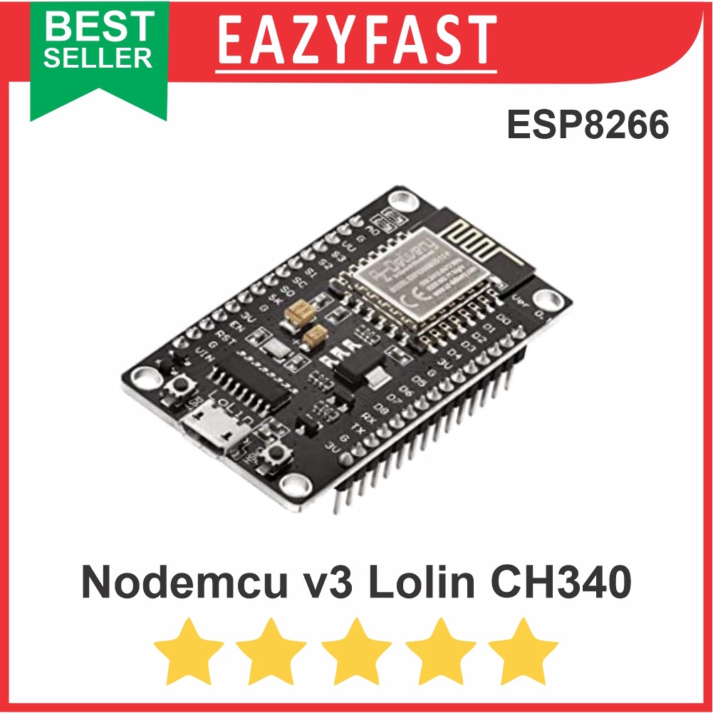 Jual NodeMCU v3 Lolin LUA WiFi CH340 ESP 8266 IoT AiThinker | Shopee Indonesia