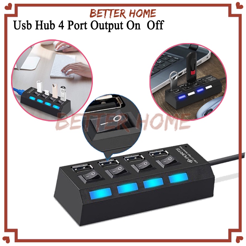 Jual Usb Hub 4 Port Output On Off /4 Port in 1 dalam 1 On Off/Usb Hub Swicth 4port Ports ...