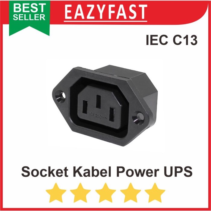 Jual Socket AC UPS C13 IEC Connector Power Plug C14 Female CPU PC Panel ...