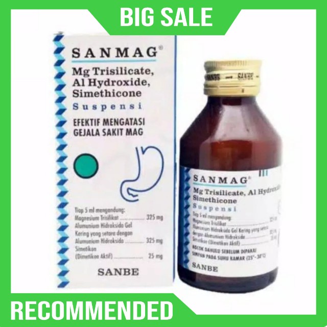 Jual SANMAG syrup sirup syr antasida 120ml 120 ml suspensi susp obat ...