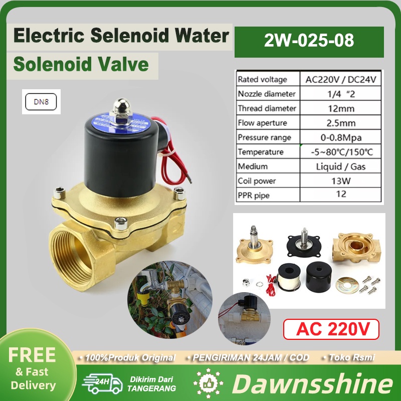 Jual 【Ready Stock】DN08 Electric Selenoid Water Solenoid Valve 1/4 Inch ...