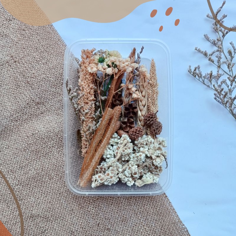 Jual PAKET BOX BUNGA KERING RUSTIC ISI BANYAK BAHAN MAHAR KERAJINAN ...