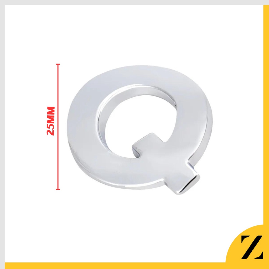 Jual Emblem Abjad Huruf Angka Sticker Stiker Tempel Body Mobil Logo A-Z ...