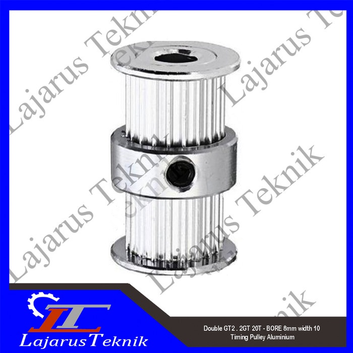 Jual Double GT2 . 2GT 20T - Bore 8mm - Width 9mm Timing Pulley ...