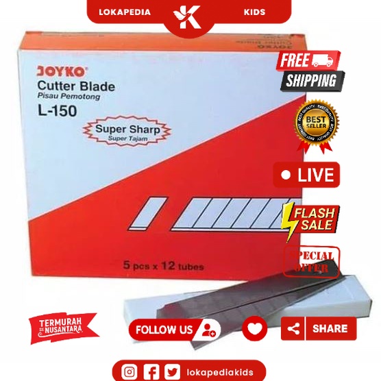 Jual REFILL ISI CUTTER BESAR JOYKO - L 150 (PCS) | Shopee Indonesia