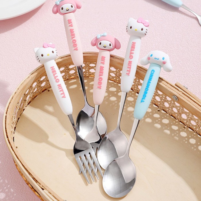 Jual Sendok Garpu Stainless Steel 304 Melody Cinnamoroll Kitty Lotso ...