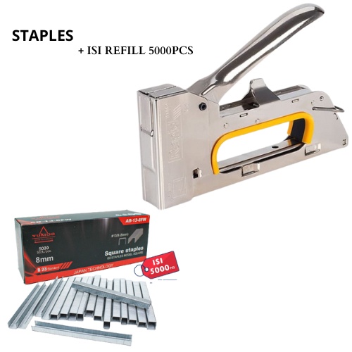 Jual Staples Tembak R23 Paket + Isi 5000pcs 6mm & 8mm Gun Tacker ...