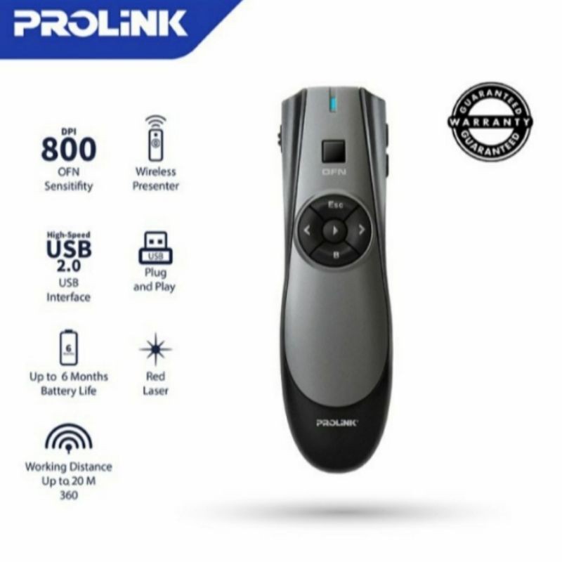 Jual Presenter Wireless Prolink PWP102G 2.4Ghz with Air Mouse ( Laser ...