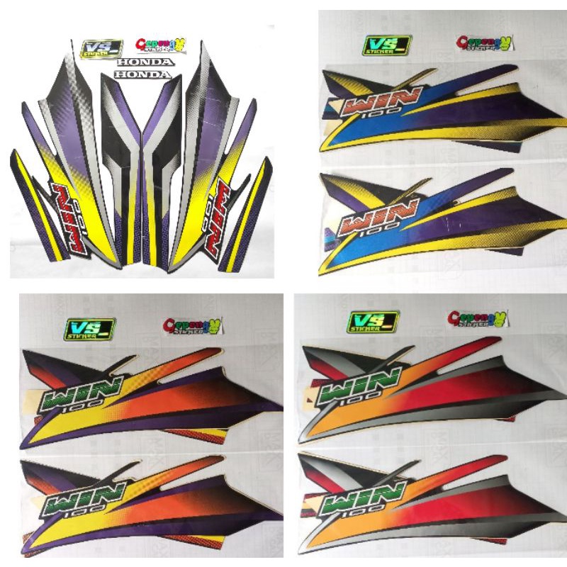 Jual striping sticker list body motor honda win 100 2005 2006 merah ...