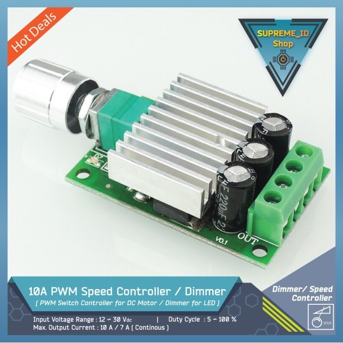 Jual 1210BK 10A Variable PWM Speed Controller DC Motor / LED Dimmer| 12-30V | Shopee Indonesia