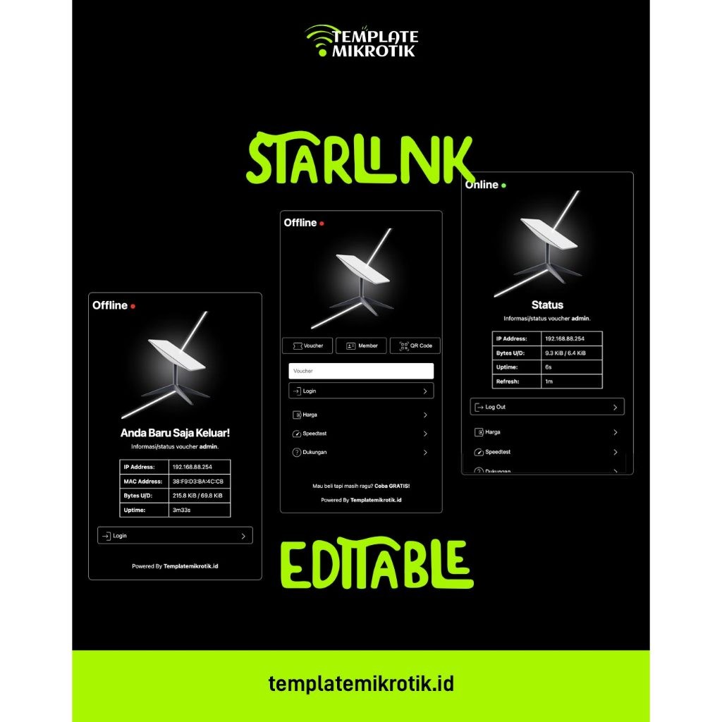 Jual Template Login Page Mikrotik | Login Page Starlink | Template ...