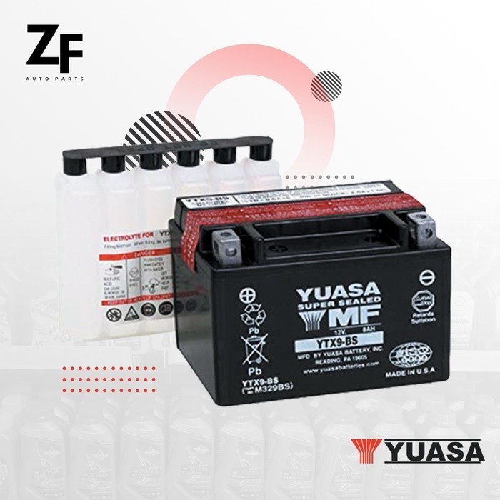 Jual Accu YUASA YTX9-BS , Type Kering , FOR NINJA 250 | Shopee Indonesia