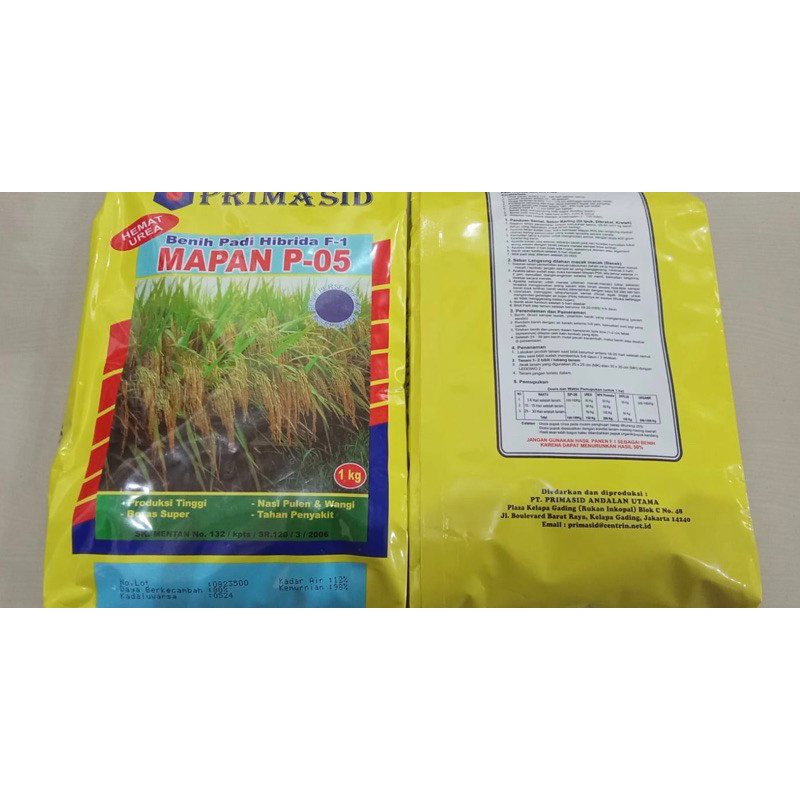 Jual Mapan P05 P 05 P-05 ORIGINAL ASLI 100% BENIH PADI HIBRIDA EXP. JULI 2025 kemasan 1kg 1000gr ...