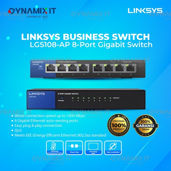 Jual Linksys LGS108-AP 8-Port Gigabit Switch | Shopee Indonesia