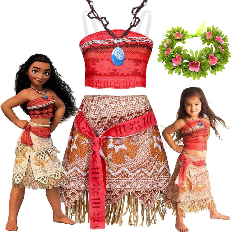 Jual Disney Halloween Fairy Princess Moana Costume Girl Cosplay Vaiana ...