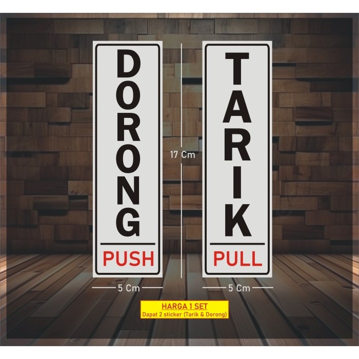 Jual Sticker Tarik Dorong Pintu 17 x 5cm Abu-abu | Shopee Indonesia