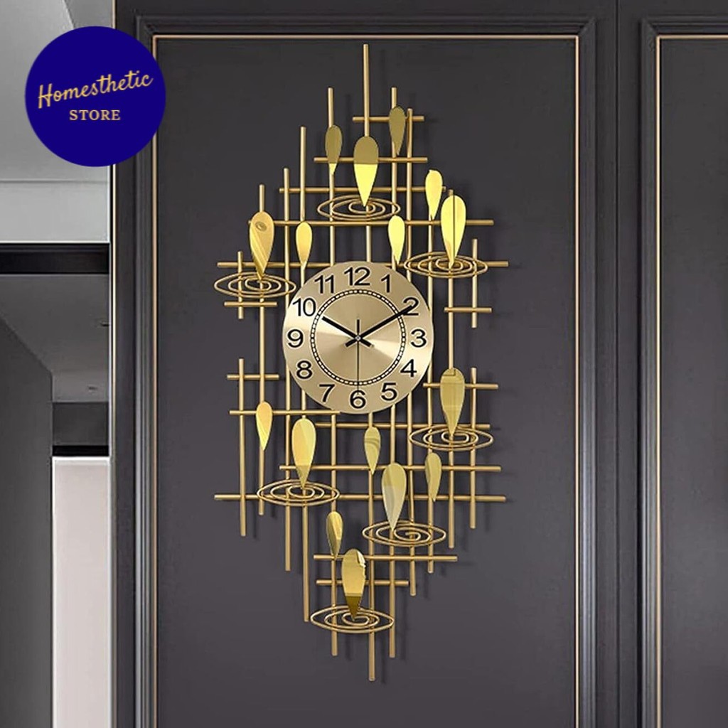 Jual Jam Dinding Gold Mewah Elegan Aesthetic Luxury Iron Silent Clock ...