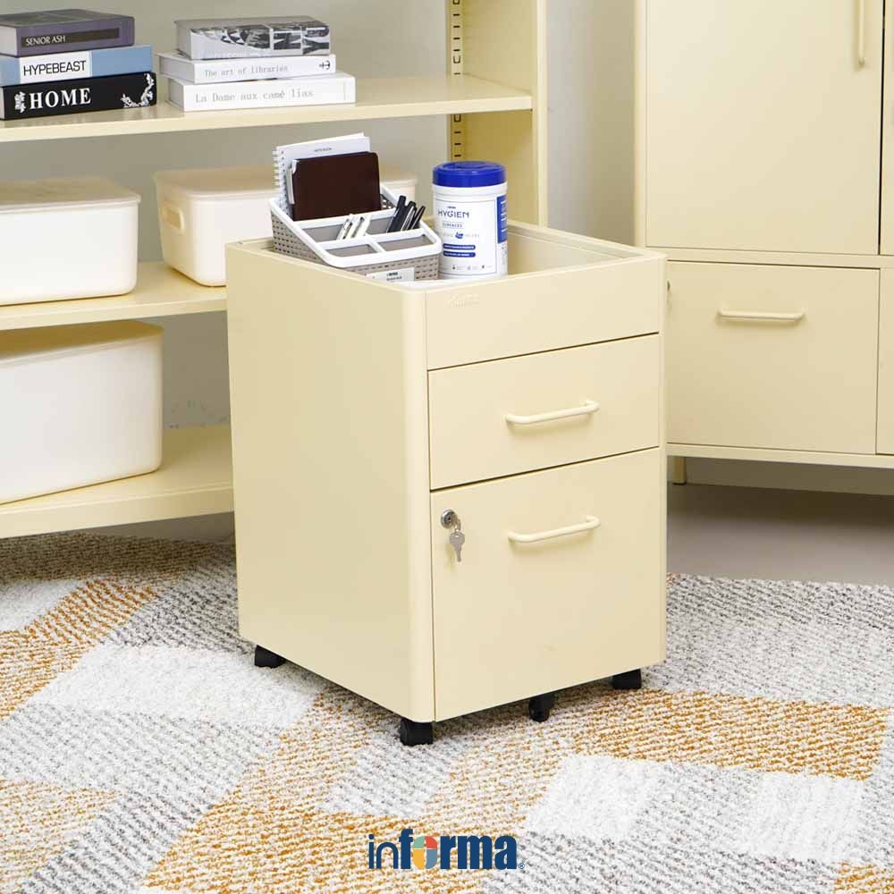 Jual Informa Lenelle Filing Cabinet Metal - Putih Ivory Laci Kabinet ...