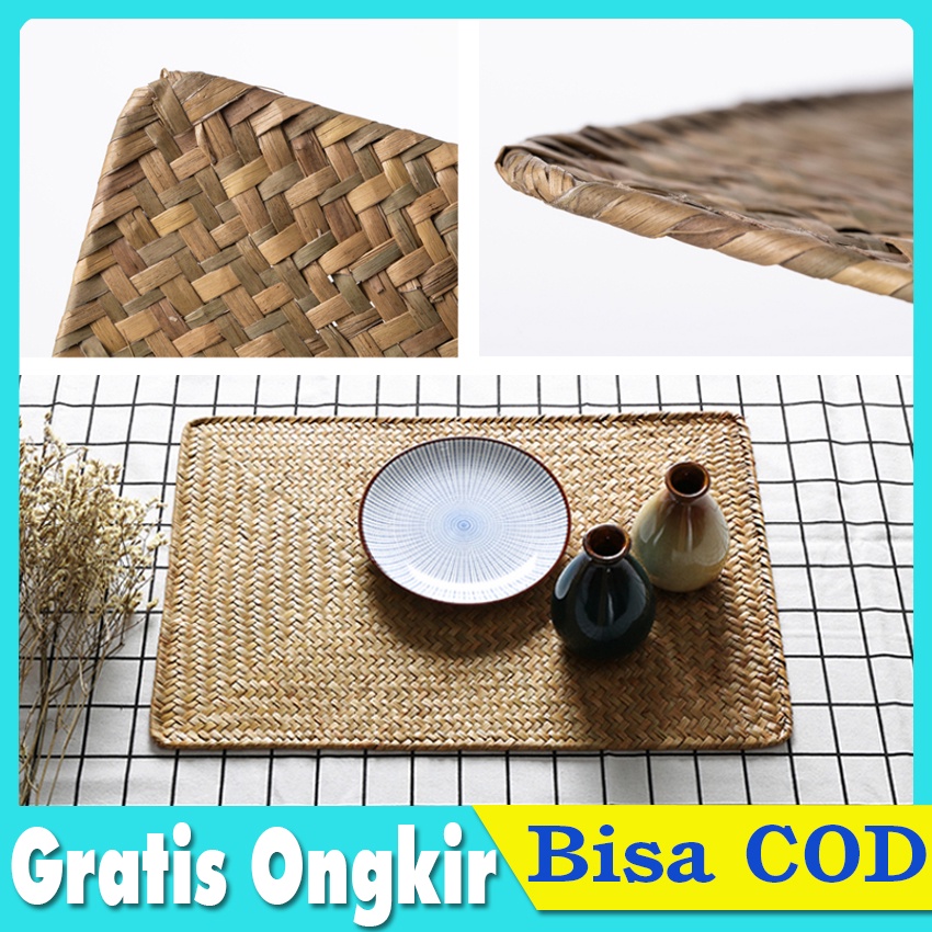 Jual Alas Piring Rotan Persegi Panjang/ Tatakan Piring / Rattan ...