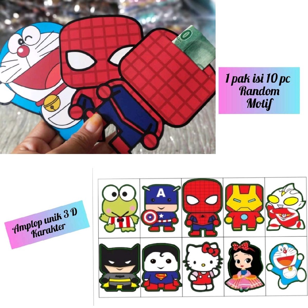 Jual AMPLOP LEBARAN 3D UNIK KARAKTER LUCU MURAH ANGPAO HARI RAYA STOCK ...