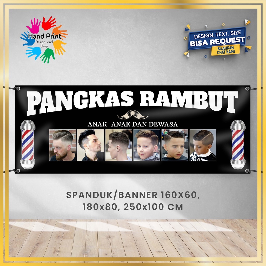 Jual SPANDUK / BANNER Barbershop Pangkas Rambut Cukur Rambut Haircut ...