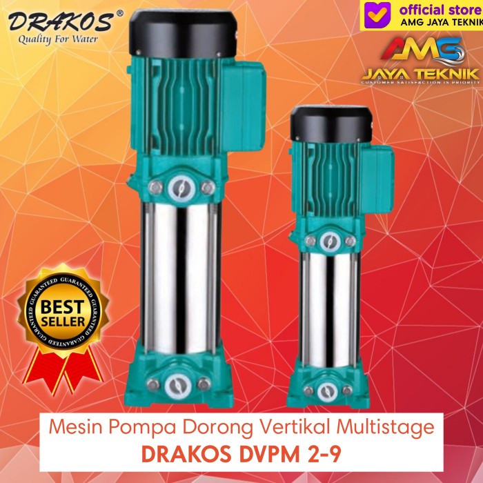 Jual Pompa Vertikal Multistage DRAKOS DVPM 2-9 Pompa Booster Vertikal ...