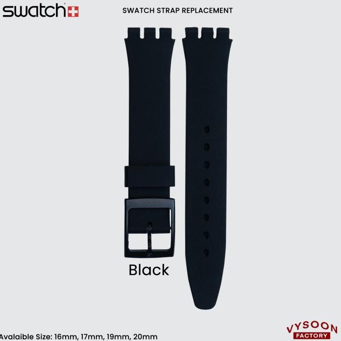 Jual Tali Jam Tangan Strap Karet Rubber Swatch New Gent 17mm And 19mm