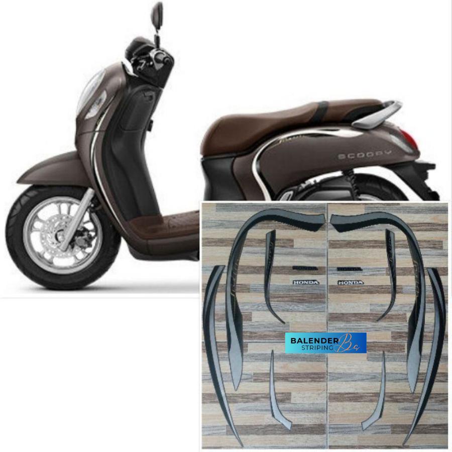 Jual striping original Honda Scoopy stylish brown abu abu tahun 2022 ...