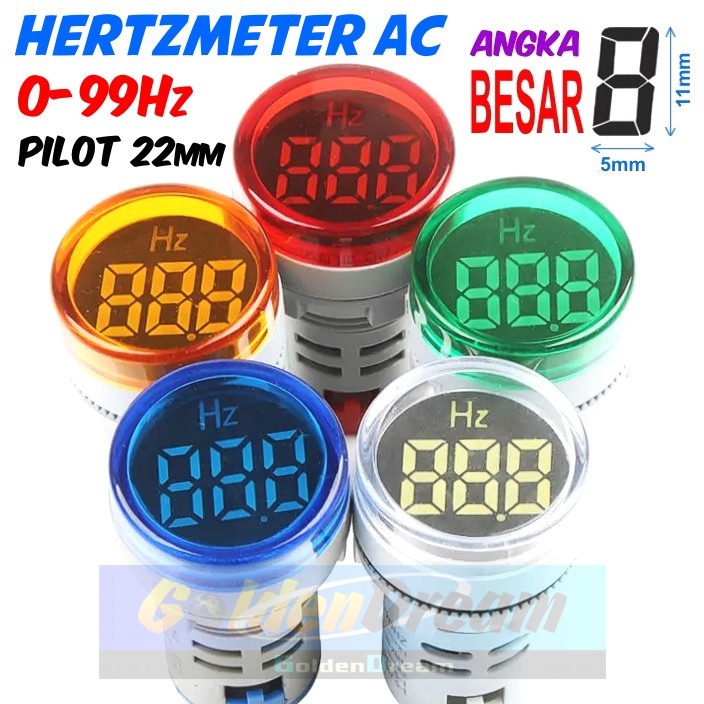 Jual 22mm AC HERTZ meter Bulat Mini 20-75 Hz Pengukur Frekwensi Frequency Pilot Lamp Hertzmeter ...
