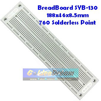 Jual Breadboard SYB 130 Solderless PCB Bread Board 760 Lobang (12x65 ...