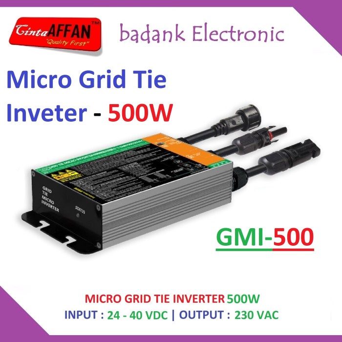 Jual GMI-500 Micro Grid Tie Inverter GTI 500W ON GRID Solar Panel Surya ...