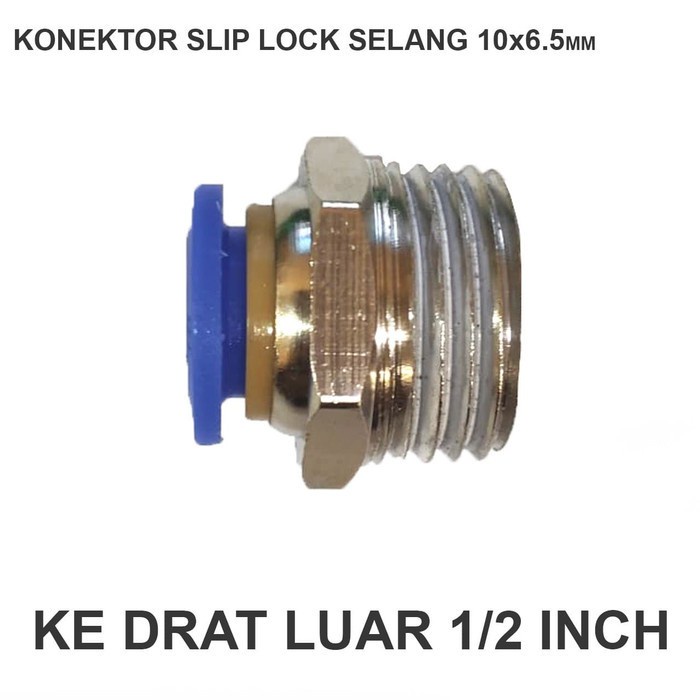 Jual Konektor Slip Lock Untuk Selang Pu Ukuran 10mm Ke Drat Luar 1/2 ...