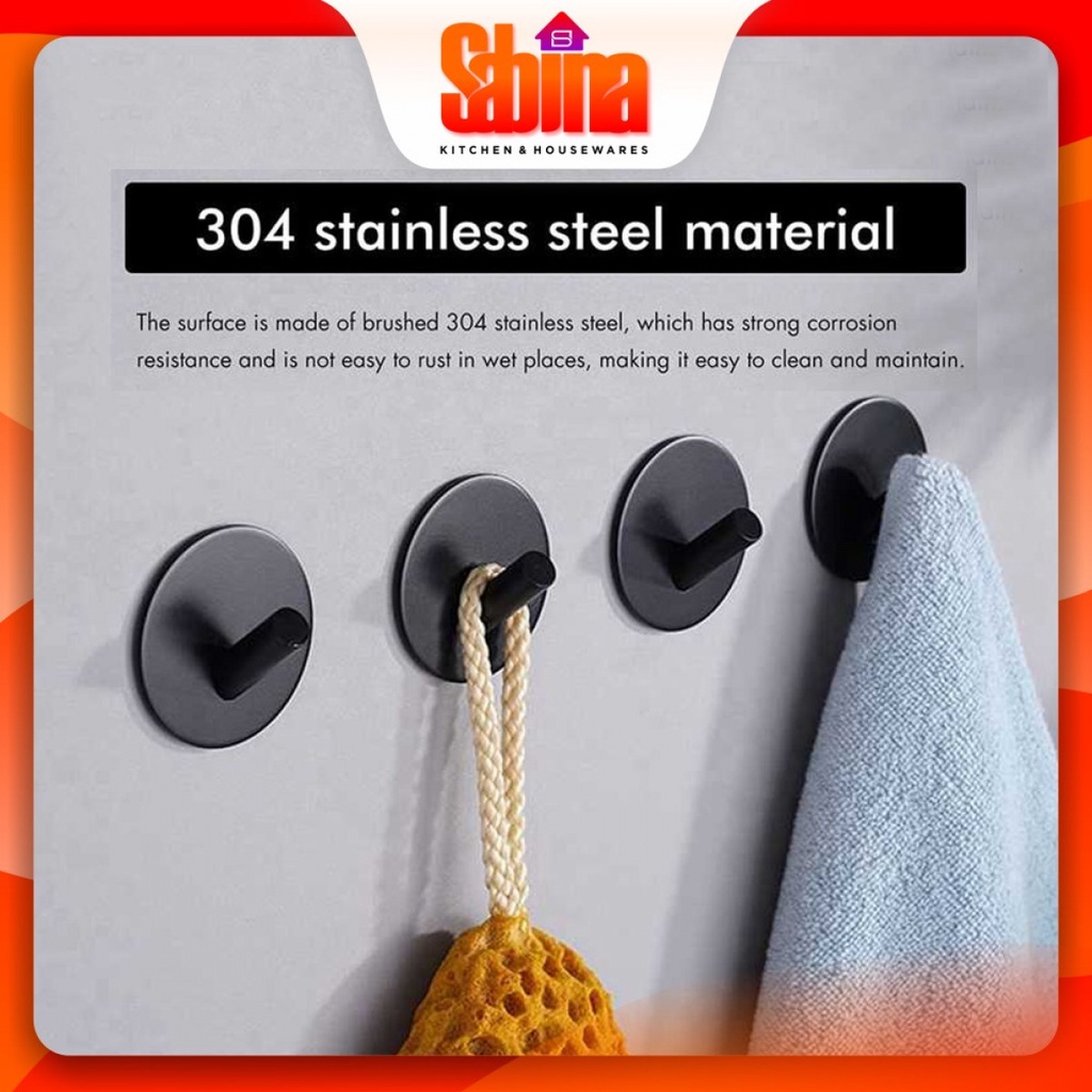 Jual Gantungan Dinding Stainless Steel Tempel Hook Hanger | Shopee ...