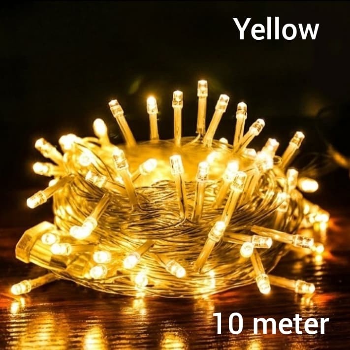 Jual Lampu Natal / Lampu Hias LED 10mtr Warna Warm White Untuk Dekorasi ...