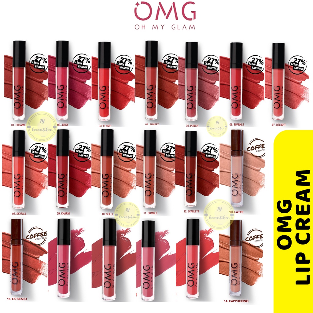 Jual OMG OH MY GLAM Matte Kis Lip Cream 3.5 gr / Paket Ombre Lips OMG ...