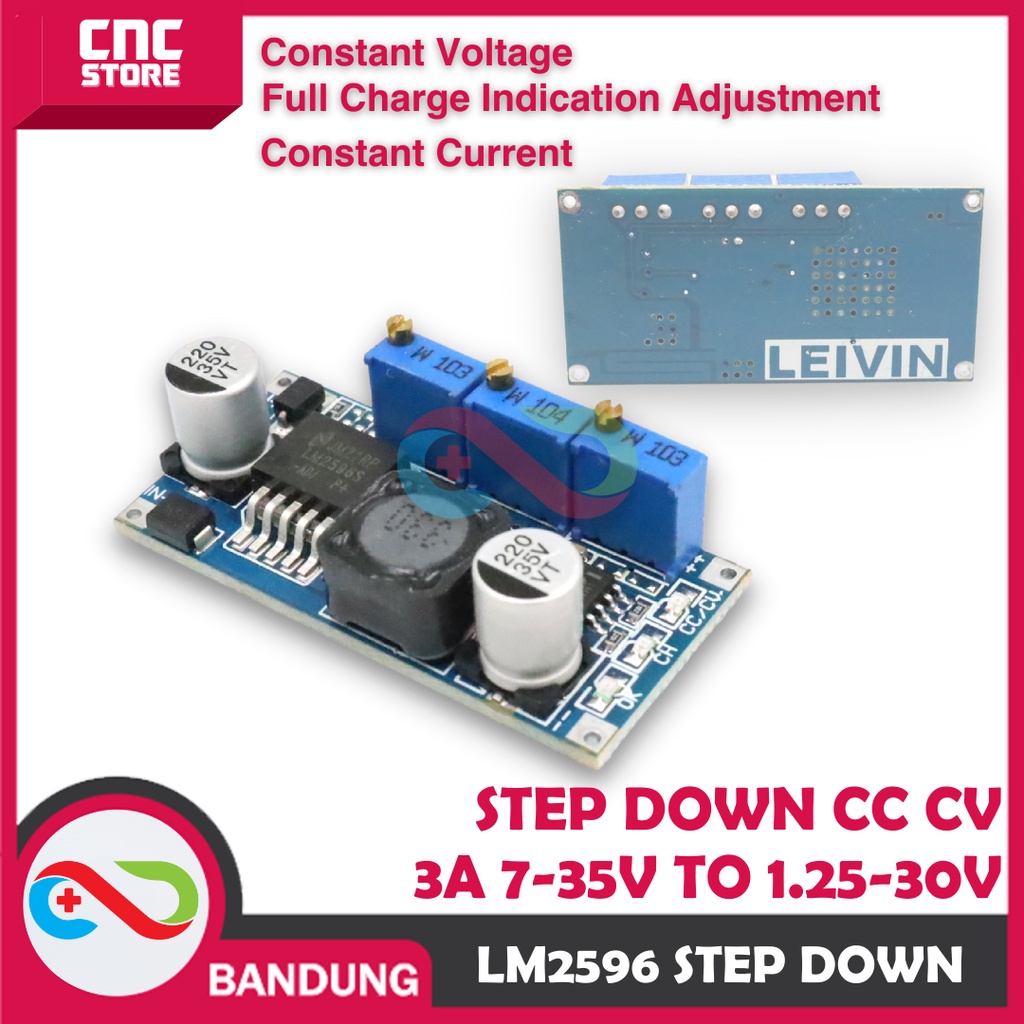 Jual LM2596 STEP DOWN CC CV 3A 7-35V TO 1.25-30V LED DRIVER CHARGER ...