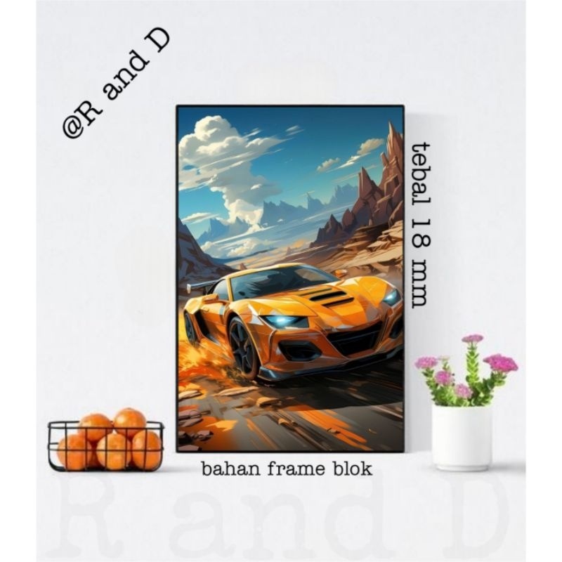 Jual Hiasan dinding kamar ukuran A4, poster kayu gambar mobil sport ...