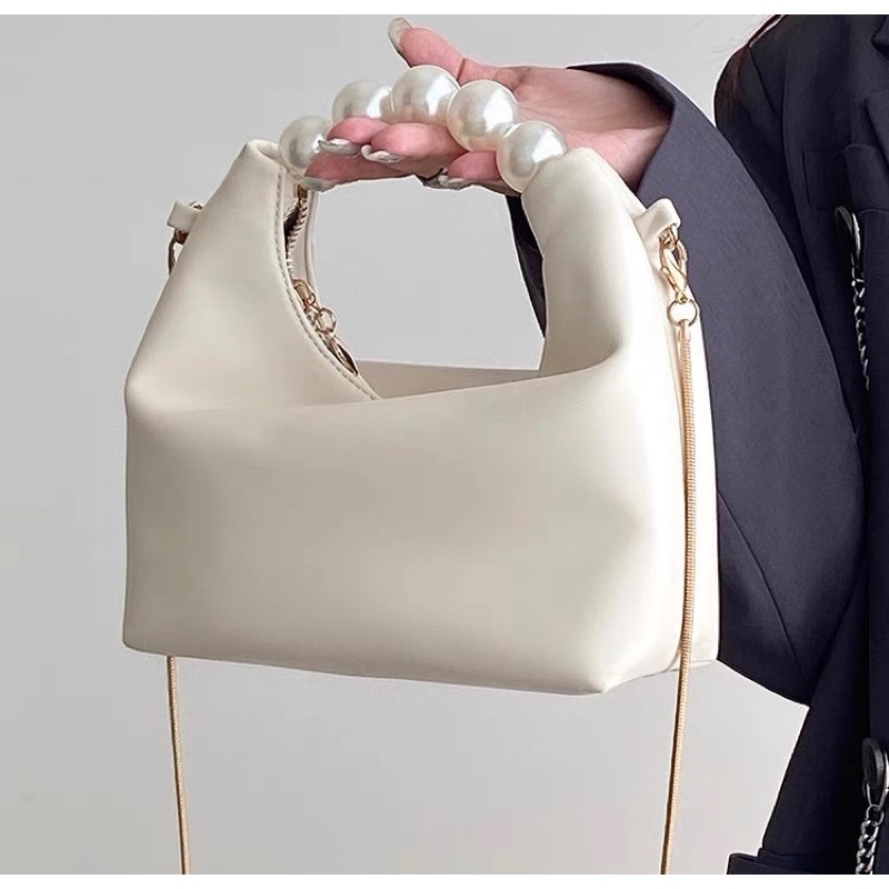 Jual TAS TOP HANDLE BAG BIG PEARL BISA SELEMPANG BAHAN KULIT TAS WANITA ...