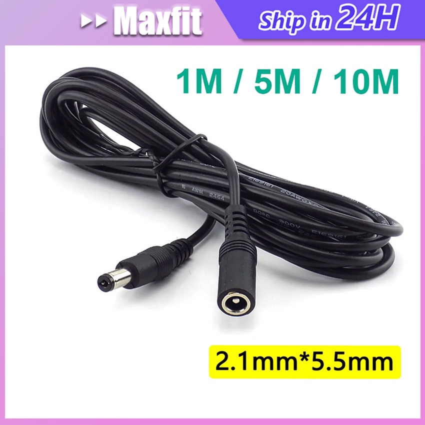 Jual 1/5/10M Koneksi Kabel Ekstensi Kabel Daya Dc 12V 2A 5.5X2.1 Kabel ...
