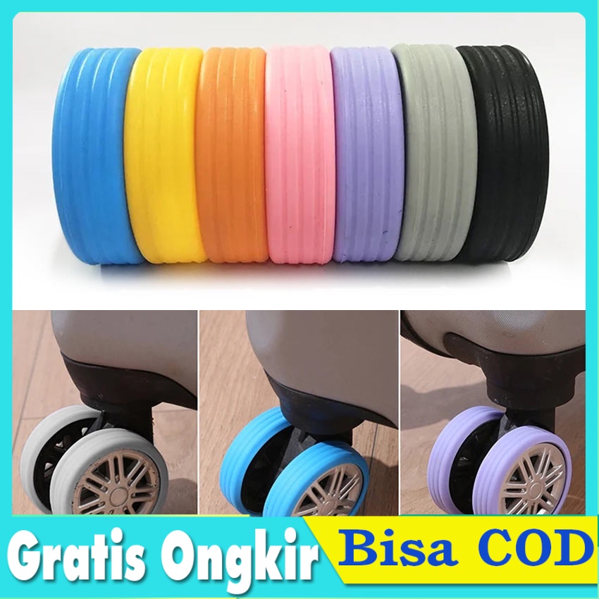 Jual 8pcs Cover Pelindung Roda Koper Silikon Universal Luggage Trolley ...