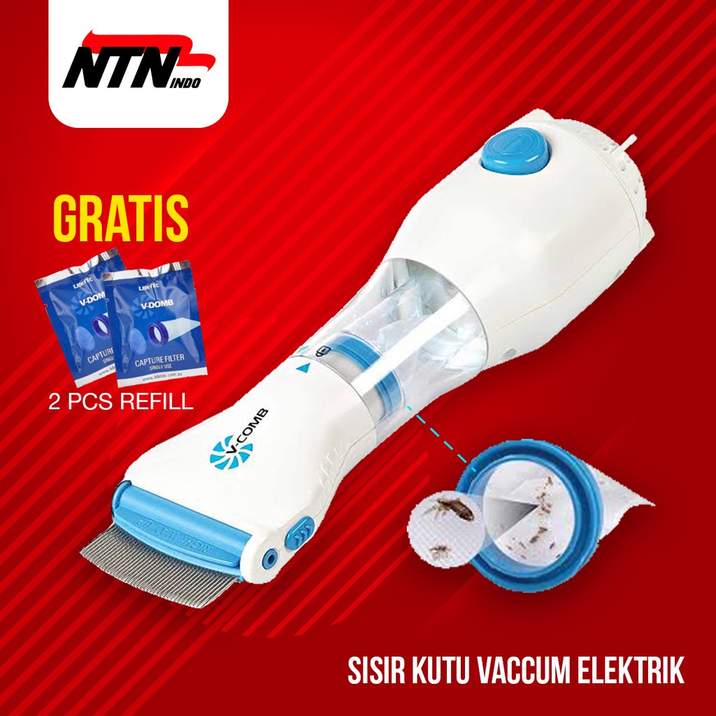 Jual Sisir Kutu Rambut Elektrik V-comb Vacum Vacuum Terbaru Licetec ...
