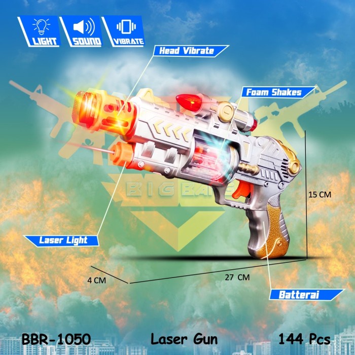 Jual Mainan Anak Pistol Pistolan Baterai Bunyi Suara Musik Nyala Lampu | Shopee Indonesia