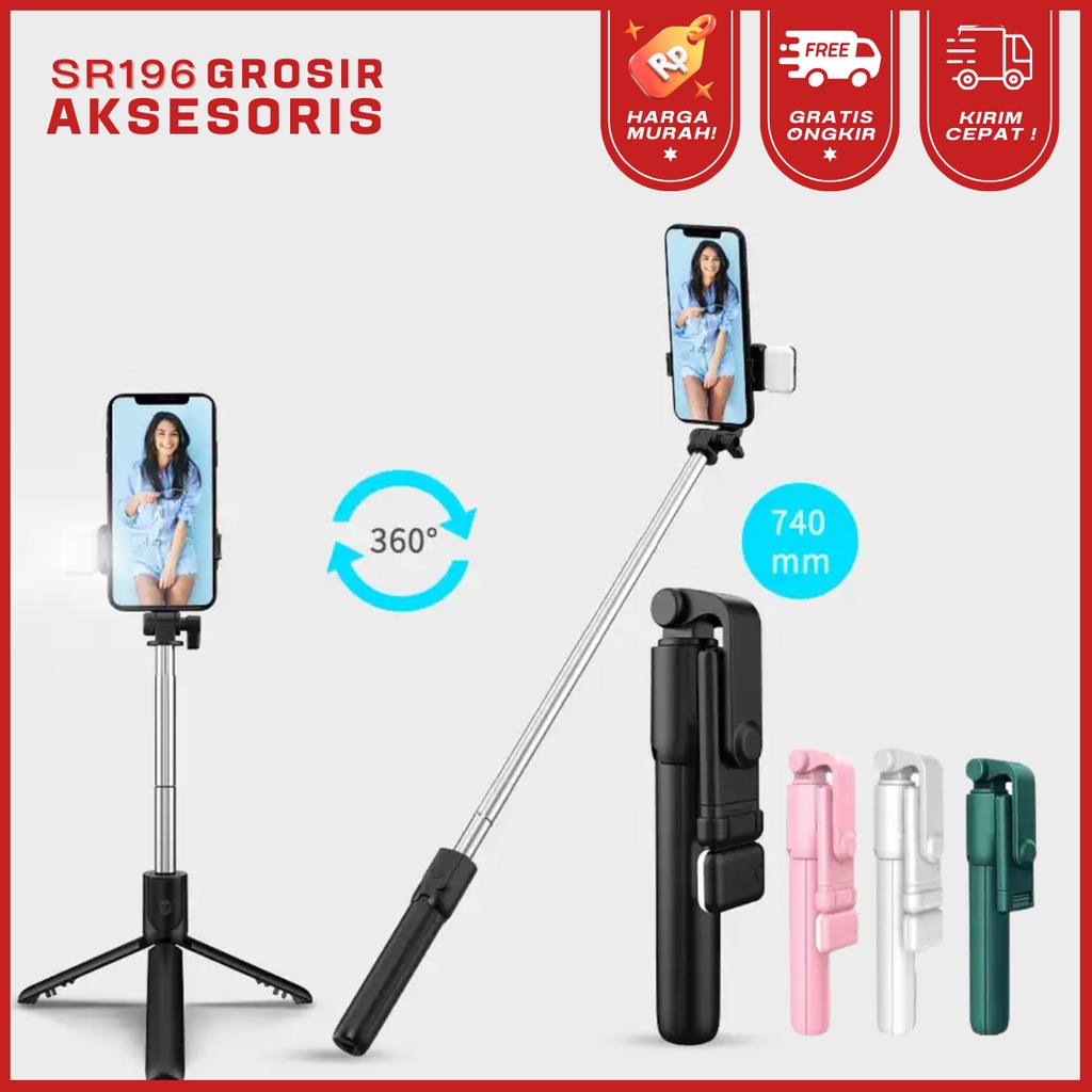Jual Tripod Tongsis LED 4IN1 Macaron colour tongkat selfie 4in1 dengan ...